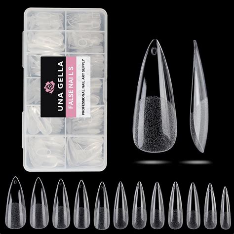 Una Gella Long Stiletto Gel X Nail Tips Full Cover 504pcs