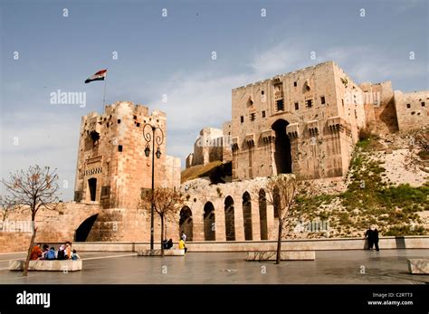 Syria The Citadel Of Aleppo Large Medieval Fortified Palace One Of The