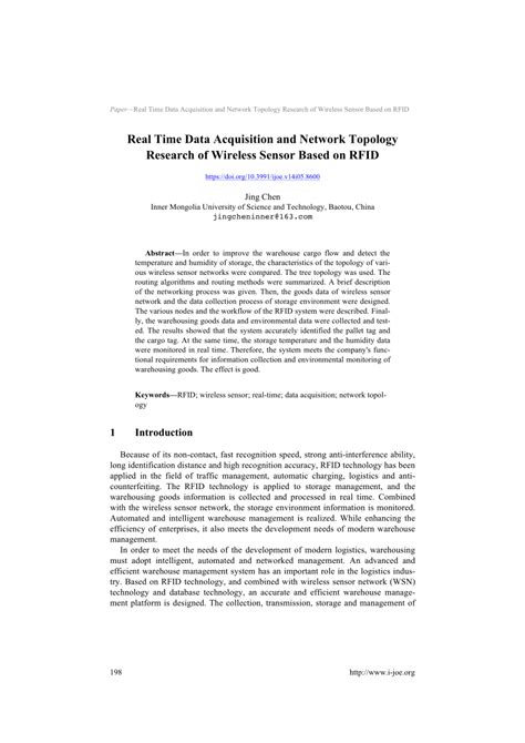 Pdf Real Time Data Acquisition And Network Topology Research Of