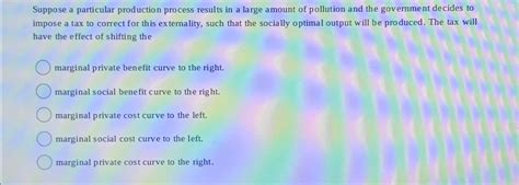 solved suppose a particular production process results in a