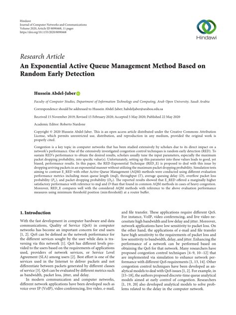 Pdf An Exponential Active Queue Management Method Based On Random