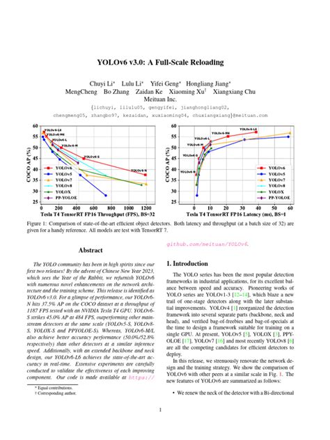 Yolov6 V30 A Full Scale Reloading Pdf Deep Learning Computing