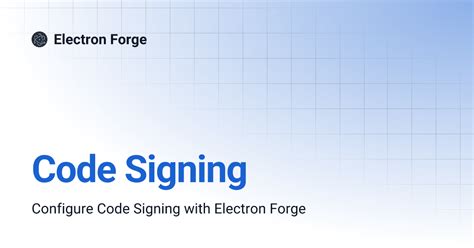 Code Signing Electron Forge