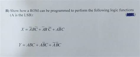 Solved B Show How A Rom Can Be Programmed To Perform The