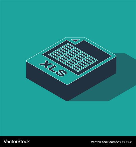 Isometric Xls File Document Download Xls Button Vector Image