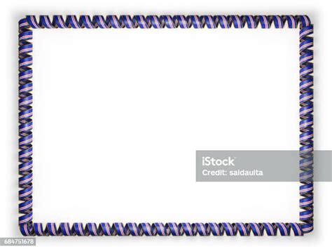 프레임과 리본 카보 베르데 플래그 황금 밧줄에서 테두리의 테두리 3 차원 일러스트 레이 션 공란에 대한 스톡 사진 및 기타 이미지 Istock