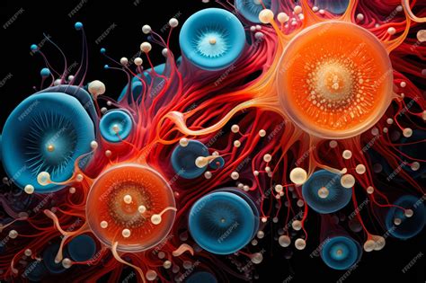 Premium Photo Microscopic Organisms Transformed Into Vibrant