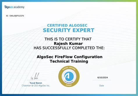 Rajesh Kumar On Linkedin Successfully Completed Instructor Led Algosec Fireflow Expert Training