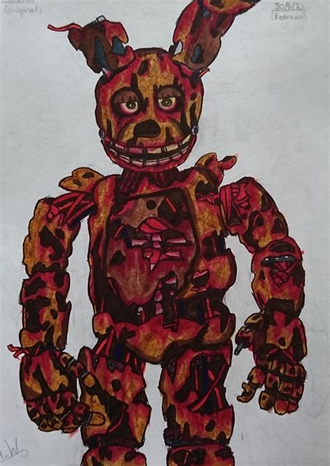 I Finally Colored In My Springtrap Drawing But I Made Him Look