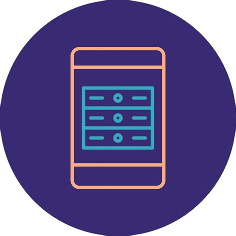 Mobile App Server Line Two Color Circle Icon 43484853 Vector Art At