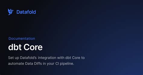 Dbt Core Datafold