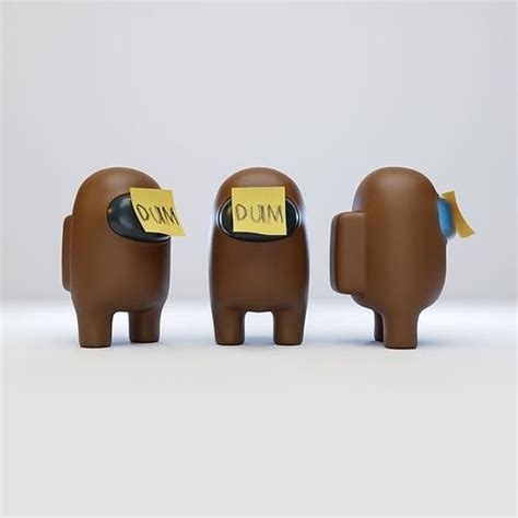 Among Us Dum Sticky Note Character 3d Model Cgtrader