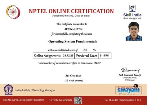 jerim justin on linkedin nptel operatingsystems learningjourney