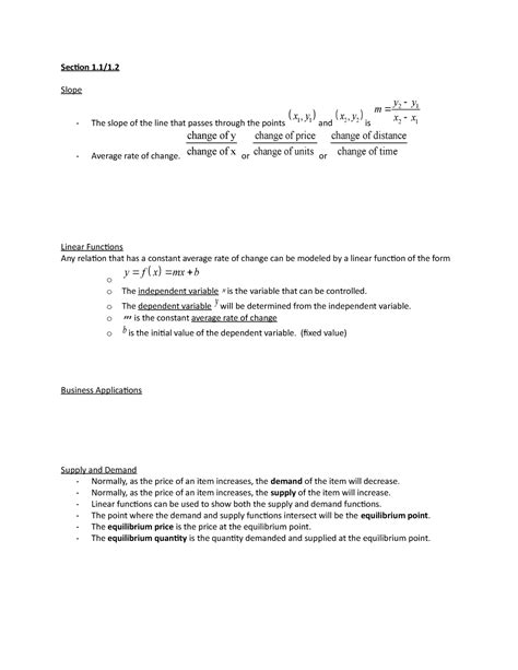 Math 1324 Section 12 Notes Section 11 Slope The Slope Of The