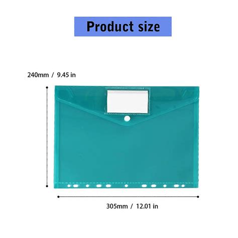 A4 File Folder Clear File Bag 11 Hole Edge Document Folder With Label