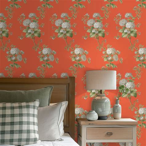 Heidi By The Design Archives Persimmon Wallpaper Wallpaper Direct
