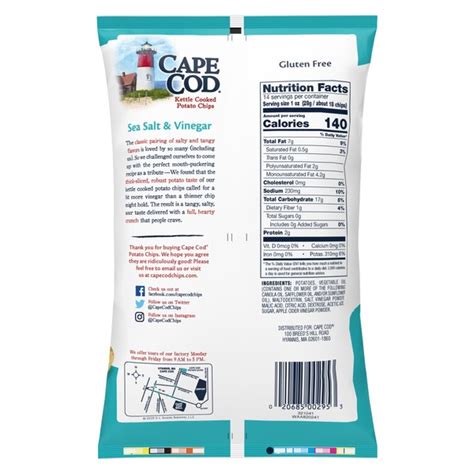 Cape Cod Sea Salt And Vinegar Kettle Cooked Potato Chips Same Day