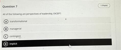Solved Question 7All of the following are perspectives of | Chegg.com