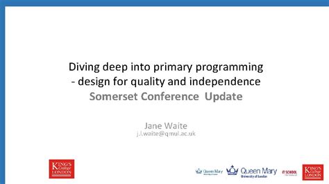 Diving Deep Into Primary Programming Design For Quality Diving Deep Into Primary Programming Design For Quality