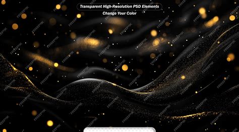 Golden Particles Falling From Above Creating A Sparkling And Luxurious Atmosphere On A Dark