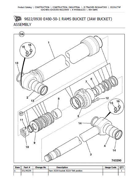 Jcb Js220lc T4f Tracked Excavator Parts Catalogue Manual Serial Numbe