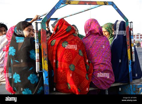 Indian Females Going To Work In Rear Of Chakda Motorbike Rickshaw