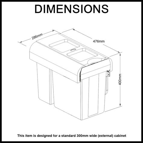 Side Mounted Waste Bin Twin Bins Right Side