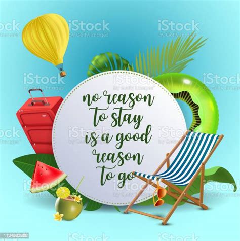 머물 이유는 갈 수 있는 좋은 이유입니다 영감 따옴표 동기 부여 배경 광고 및 소셜 미디어를 위한 여름 디자인 레이아웃 현실적인 열 대 해변 디자인 요소입니다 0명에 대한