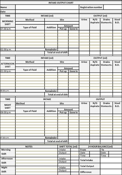 blank input output chart