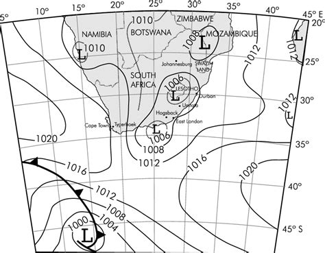 Synoptic Weather Map South Africa Refer To The South African Synoptic