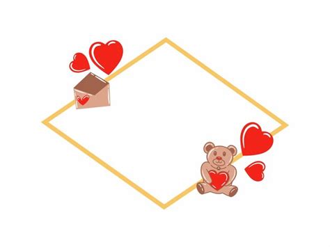 프레임 하트 배경 발렌타인 데이 프리미엄 벡터