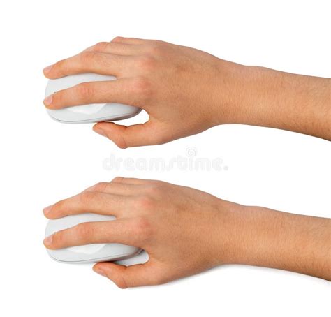 using computer mouse closeup click concept wireless technology hand