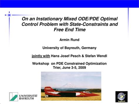 Ppt On An Instationary Mixed Odepde Optimal Control Problem With