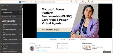 Linkedin Learning Course On Power Virtual Agents Is Now Live