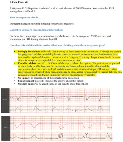 Example Of Script Concordance Theory Question From The Fetal Monitoring Download Scientific