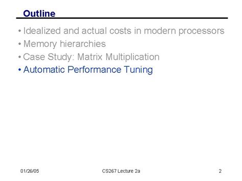 High Performance Programming On A Single Processor Memory