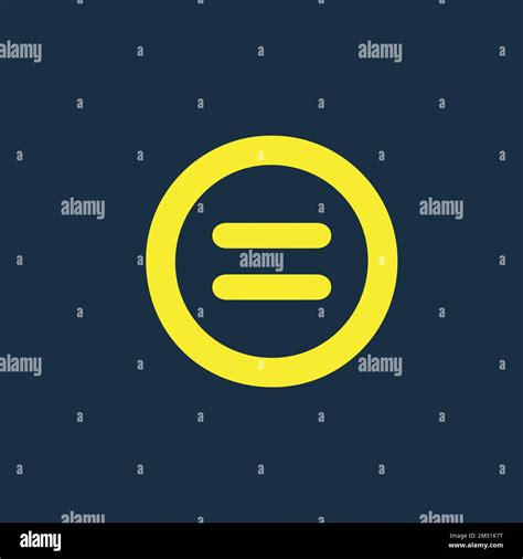 Round Yellow Icon Of Equals Symbol On Dark Blue Background Basic