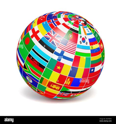 Flags Sphere Clipart Outline
