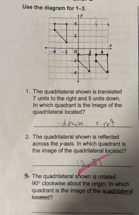 Solved The Quadrilateral Shown Is Reflected Across The Chegg