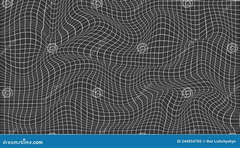 Abstract Curve Black Grid Wireframe Landscape Vector Architecture Illustration Stock Vector