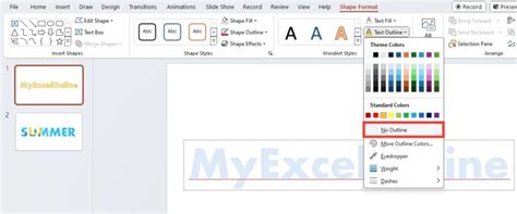 how to outline text in powerpoint step by step guide myexcelonline