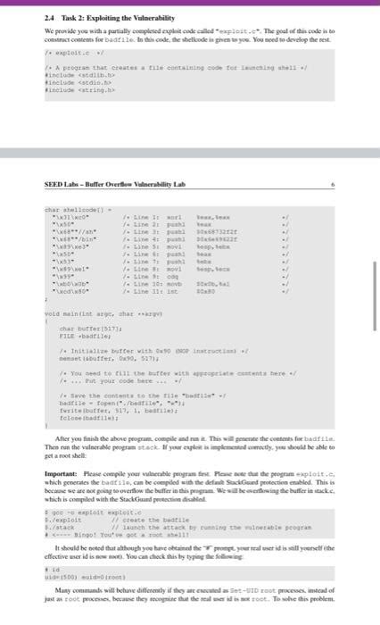 Seed Lako Buffer Overflow Vulnerability Lab 2 Lab
