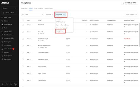 How To Identify Logs With Agriculture Exception Using Fleet Dashboard Motive Help Center