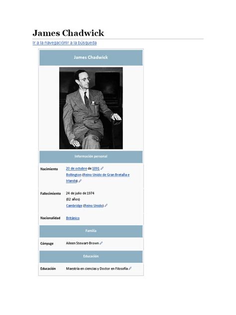 James Chadwick Pdf Física Nuclear Ciencias Fisicas