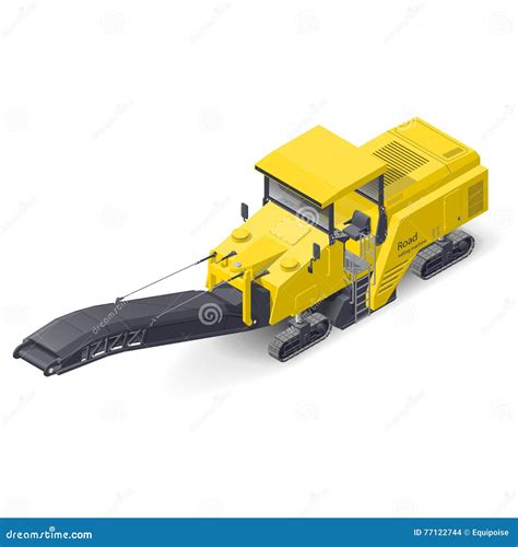 CNC Milling Machine Isometric Drawing Cartoon Vector CartoonDealer