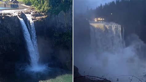 Stunning Before And After As Floods Transform Snoqualmie Falls Yahoo