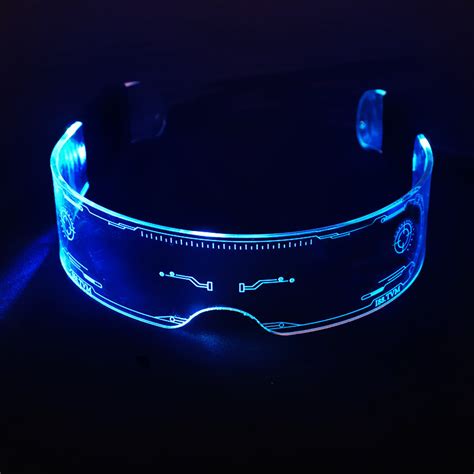 Led Visor Glasses With 7 Colors Futuristic Glasses 4 Modes Light Up