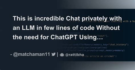 This Is Incredible Chat Privately With An LLM In Few Lines Of Code Without The Need For ChatGPT