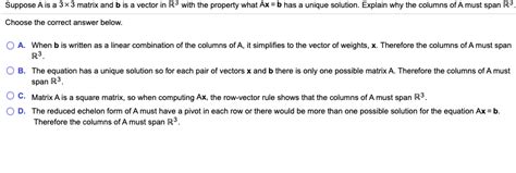 Solved Suppose A Is A 3x3 Matrix And B Is A Vector In R3
