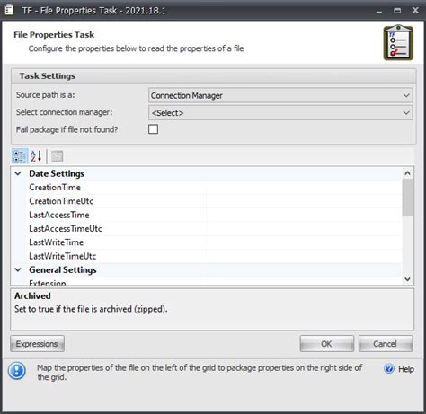 Task Factory File Properties